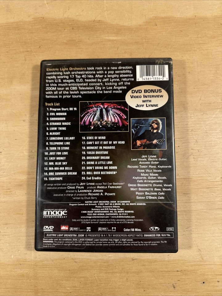 Electric Light Orchestra Zoom DVD ELO Live Jeff Lynne 2001 14381133424 ...