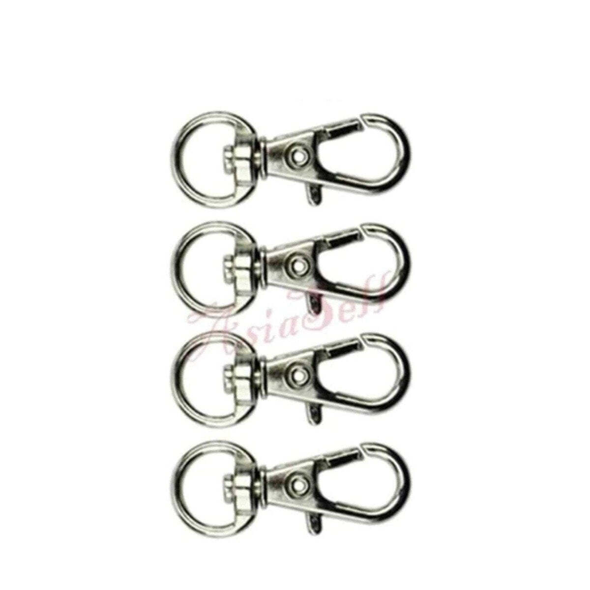 100x 30mm Metal Clasp Swivel Trigger Clips Snap Hooks Key Ring Keychain ...