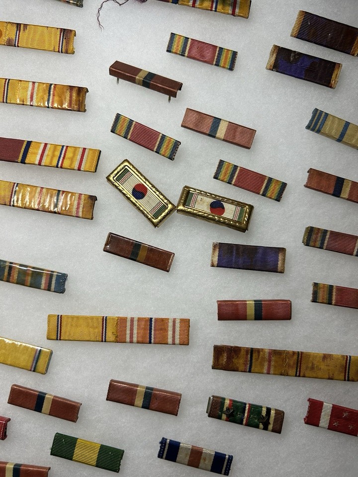 Vintage Mixed Lot of US Military Ribbon bars medal awards WW2 WWII ...