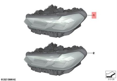 Genuine BMW X3 G08 iX3 M Sport X3 25iX HEADLIGHT LED AHL RIGHT ...