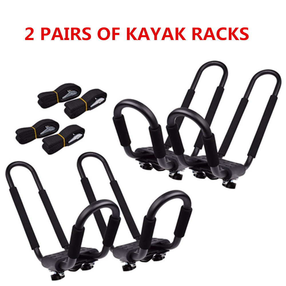 2 Pair Universal Kayak Canoe Roof Rack For SUV Car Top Mount Carrier ...