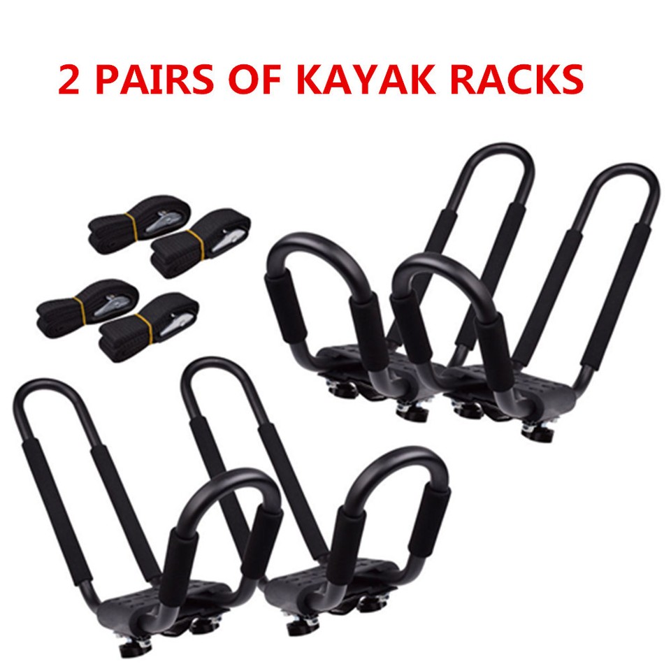 2 Pair Universal Kayak Canoe Roof Rack For SUV Car Top Mount Carrier ...