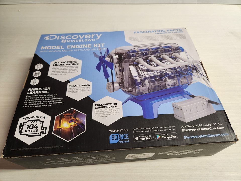 DISCOVERY KIDS DIY Toy Model Engine Kit, Mechanic Four Cycle Internal ...
