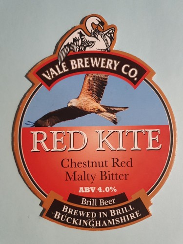 VALE brewery RED KITE real ale beer pump clip badge front ...
