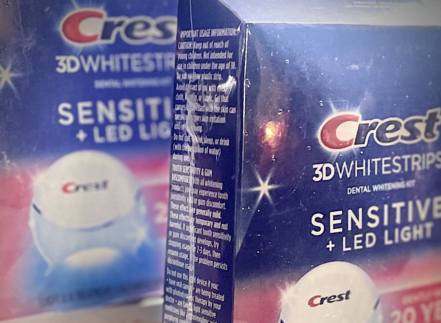 Crest 3D Whitestrips Sensitive Teeth Whitening Kit with LED light, Exp ...