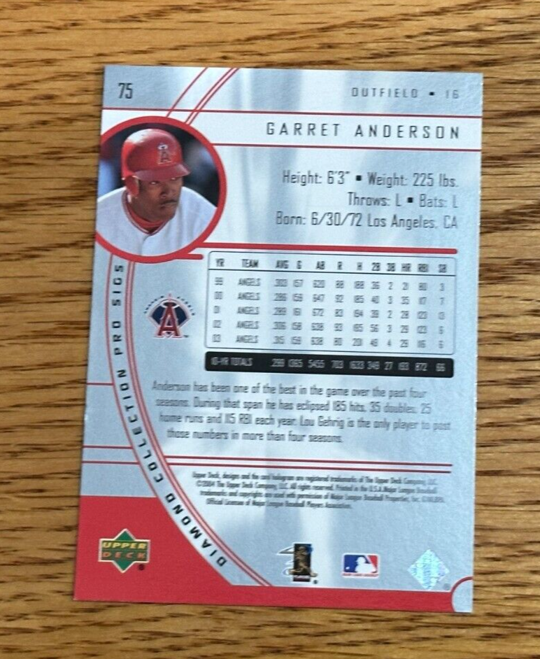 2004 Upper Deck Diamond Collection Pro Sigs - #75 Garret Anderson for ...