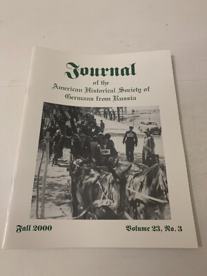 Fall 2000 Journal of the American Historical Society of Germans From ...