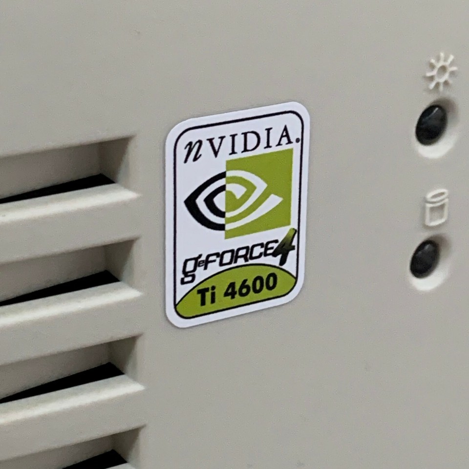 NVidia TNT2 RIVA Geforce 2 3 Ti4200 256 Vintage Retro PC Case Badge ...