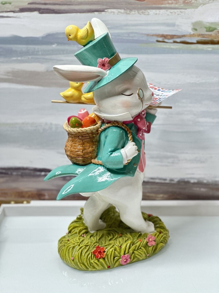 FAO SCHWARZ MAD HATTER Victorian Easter BUNNY RABBIT 14’’ Decorative ...
