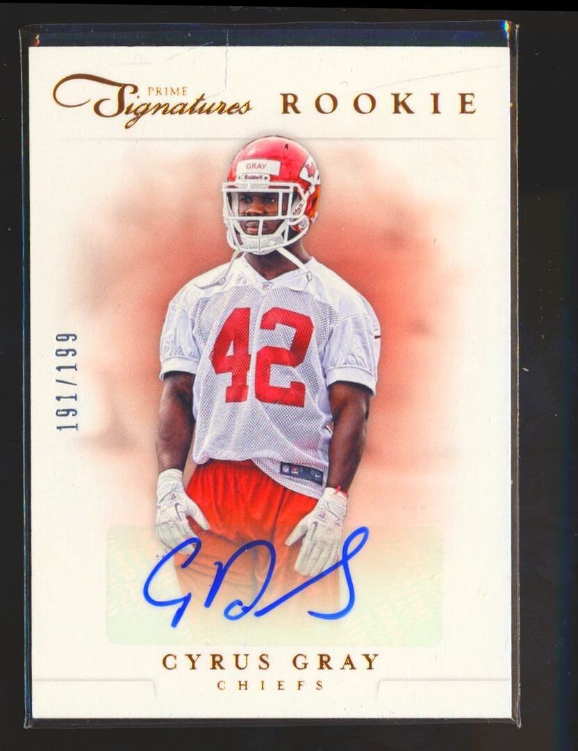 2012 PRIME SIGNATURES ROOKIE /199 AUTO CYRUS GRAY CHIEFS | eBay