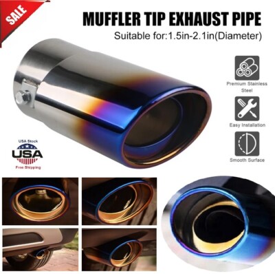 Burnt Blue Car Muffler Tip Exhaust Pipe Tail Universal Adjustable For ...
