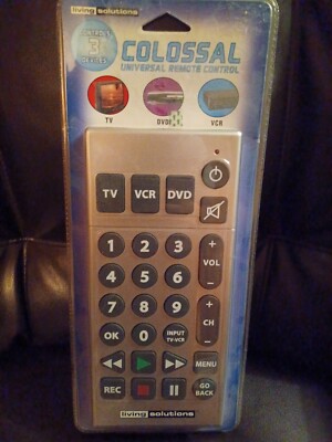 Jumbo Colossal Universal Remote Control - TV DVD VCR - BRAND New SEALED ...