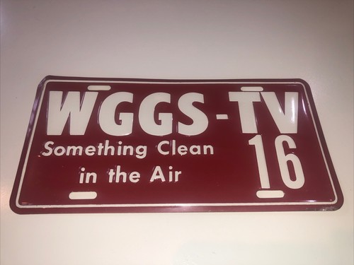 WGGS-TV 16 Aluminum Metal License Plate Sign Tag Something Clean In Air ...