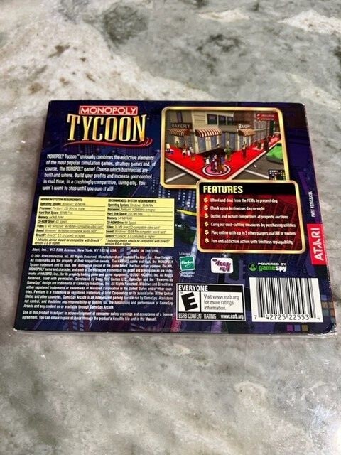Vintage Monopoly Tycoon (PC CD-ROM) 2001 Atari NEW | eBay