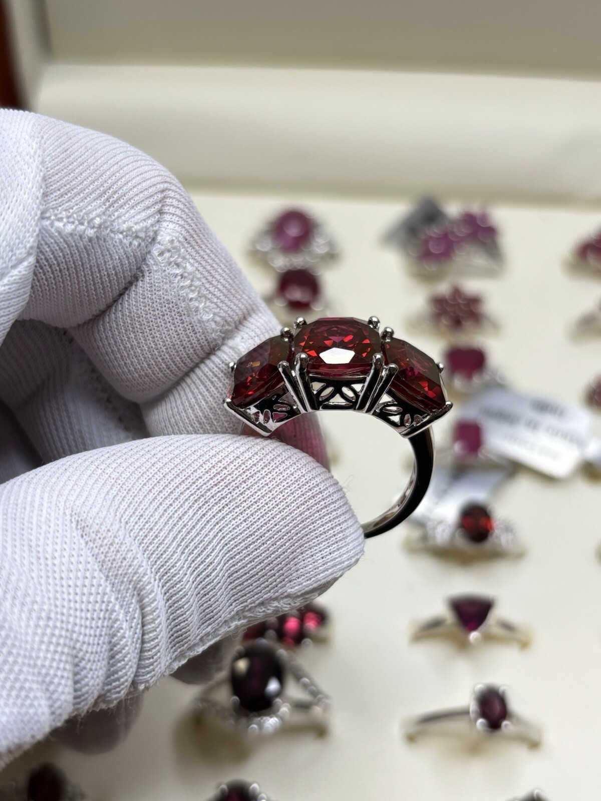 (50) .925 Sterling Silver Ring Lot! 171.8g Gemstones Garnet Ruby ...