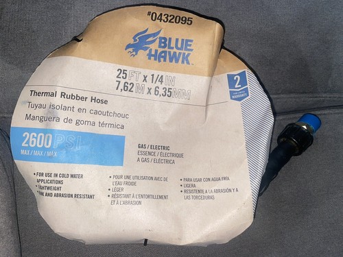 NEW Blue Hawk Thermal Rubber Washer Hose 1/4' x 25 ft #0432095 Gas ...