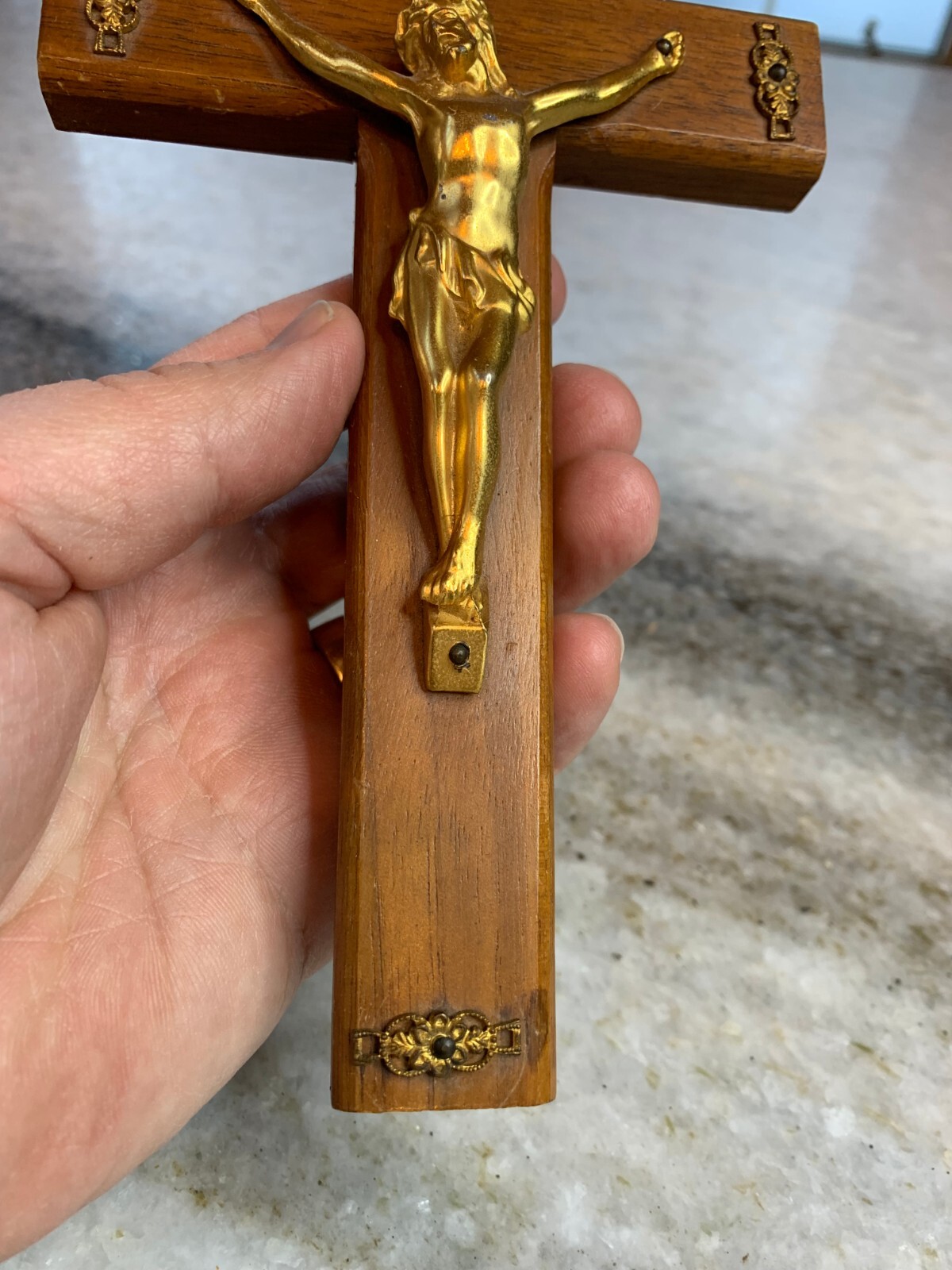 Antique 1930s Ornate Fine Details Art Deco Cross/Crucifix Jesus Gilded ...