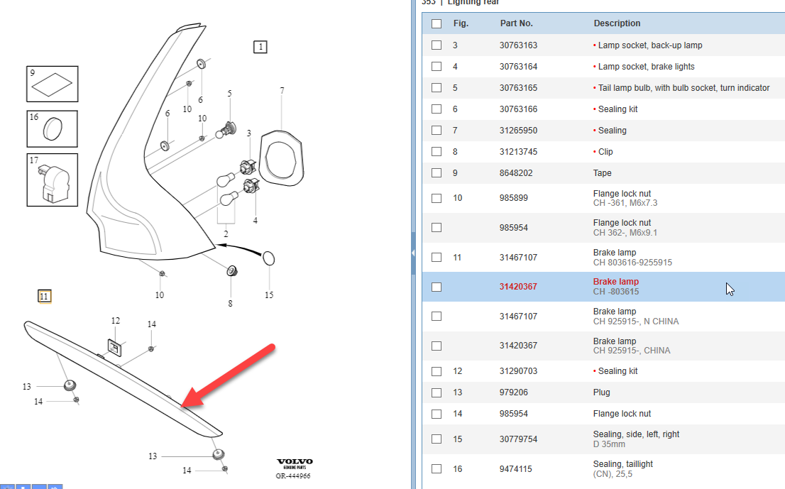 Genuine Volvo Xc60 High Mount Lamp 31420367 for sale online | eBay