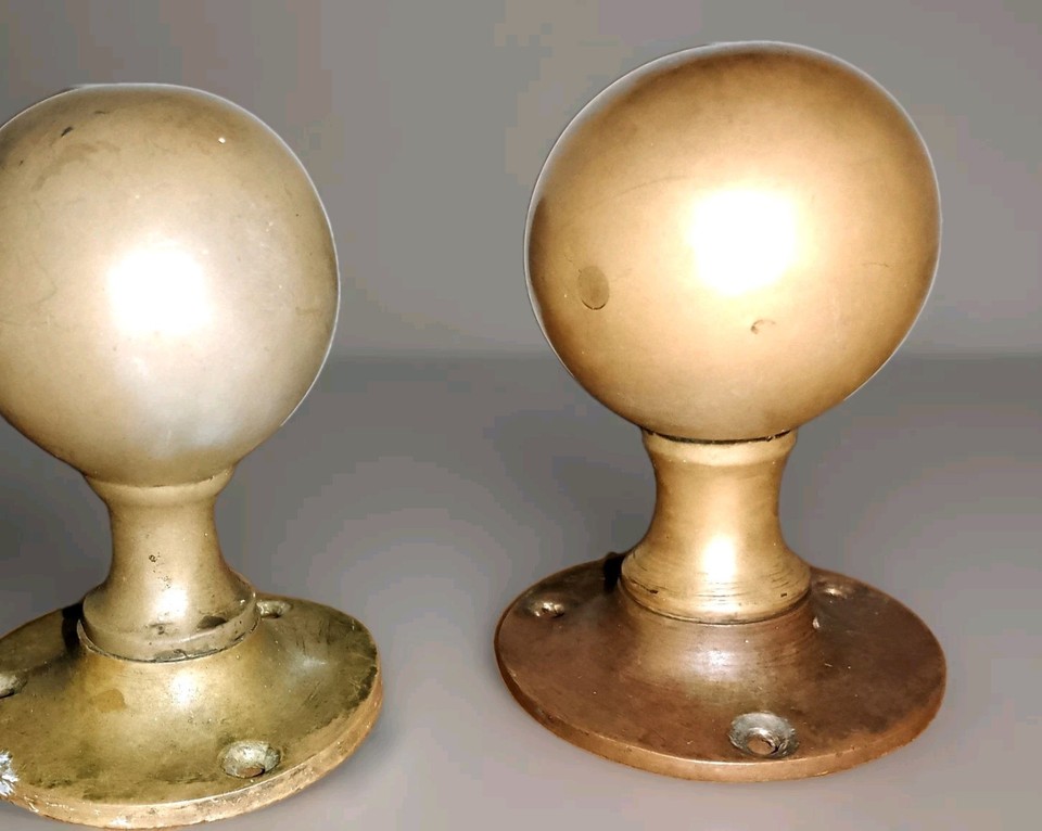 Antique Reclaimed Solid Brass Round Ball Door Knob | eBay