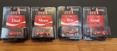 Squarebody M2 Machines 1:64 Coca-Cola Set of 4 Diecast Vehicles Mom/Dad ...
