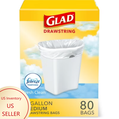 Glad Drawstring Medium Trash Bags - Fresh Clean - 8gal/80ct | eBay