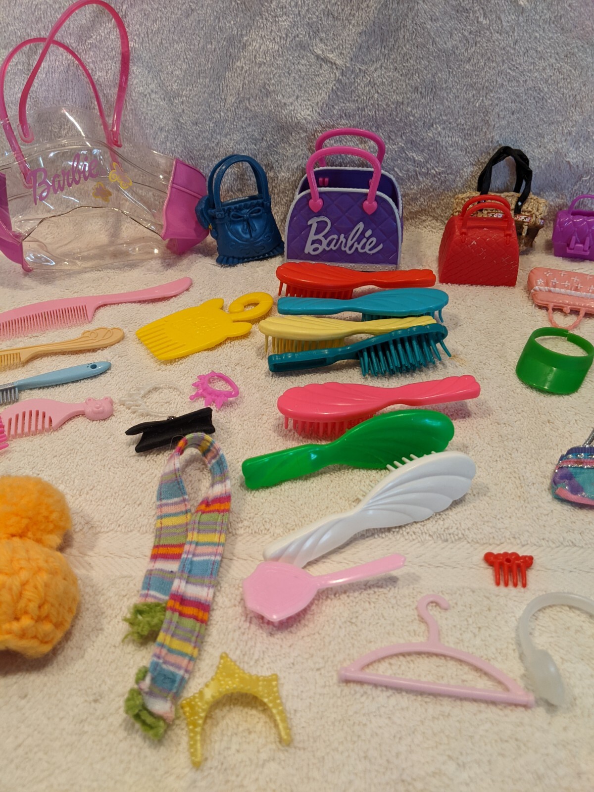 Barbie Doll Accessories Hat, combs, Jewelry, Purses, Luggage Mixed Lot ...