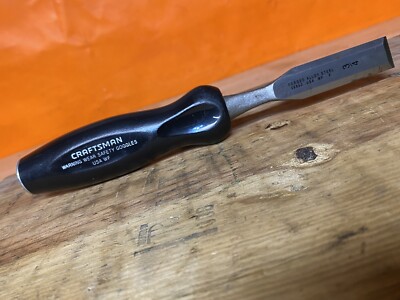 Vintage Craftsman USA WF 3/4" Chisel 36852 Black Plastic Handle w/Steel ...