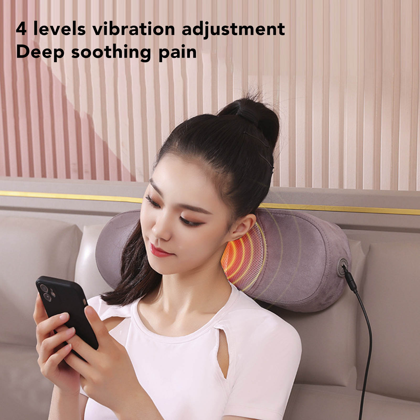 Massager Pillow Heating Vibration Intelligent 4 Levels Kneading Deep ...