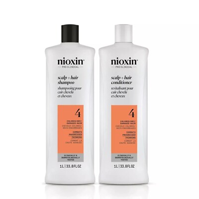 Nioxin System 4 Cleanser Shampoo and Scalp Therapy Conditioner 33.8oz ...