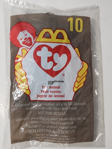 Vtg. Ty Plush Zip #10 Happy Meal Toy 1998-NIP | eBay