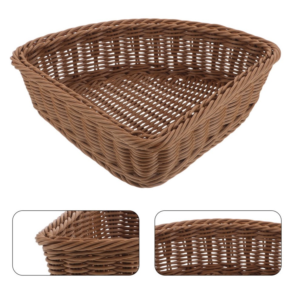 Fan-shaped Corner Storage Basket Woven Organizer Rack Triangle Baskets ...