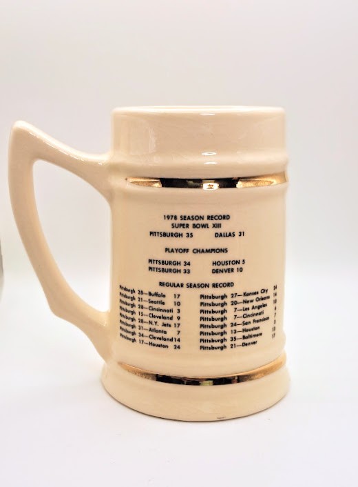 Steelers Super Bowl XIII Champions Ceramic Beer Mug with Season Record ...