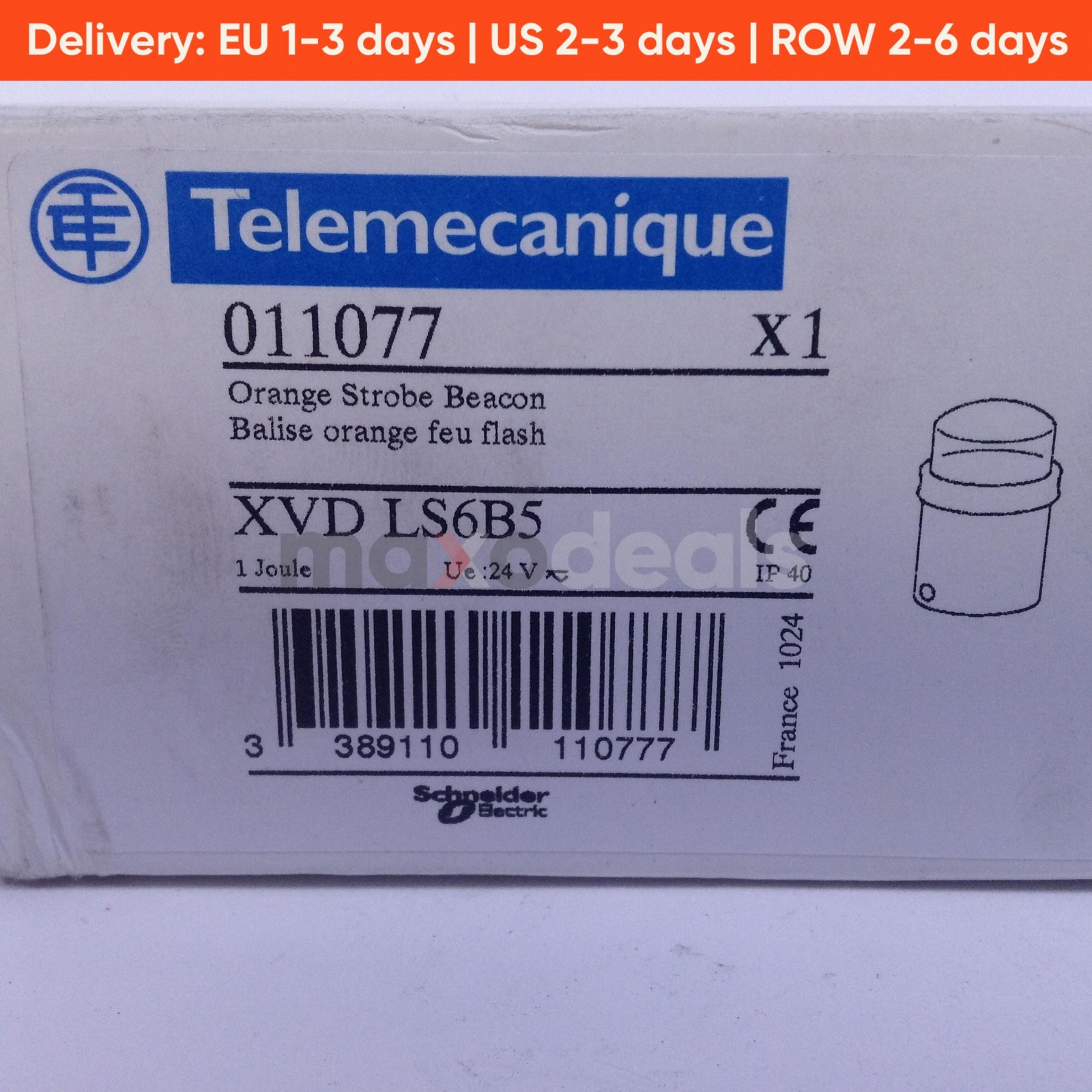 Telemecanique XVDLS6B5 Orange strobe beacon 1 joule 24V NEW NFP | eBay