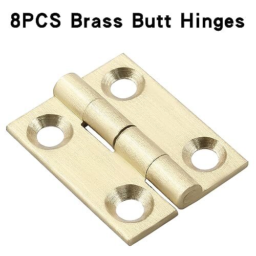 8 Pcs 1 Inch Mini Solid Brass Hingesï¼ŒBrass Cabinet Hinges Small Box Hinges ... | eBay
