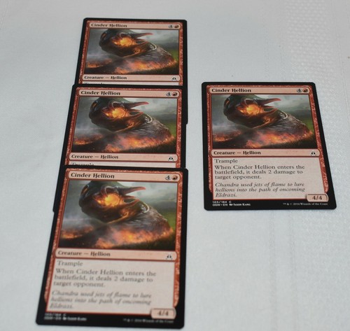 Magic card: 4x Cinder Hellion, Red Common Creature, Oath of the ...