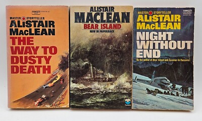 Lot of 3 Vtg Alistair MacLean PB Night Without End/Bear Island/Dusty ...