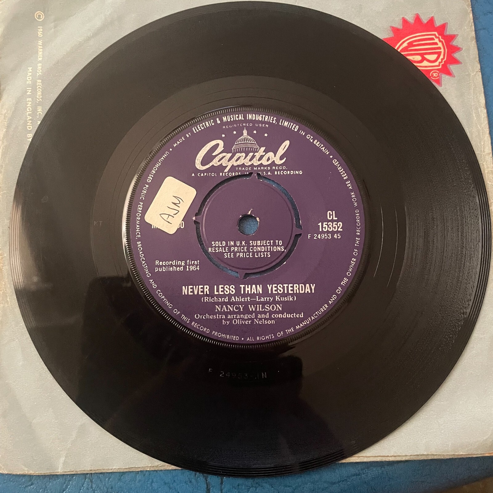 Nancy Wilson - Never Less Than Yesterday - 7 inch vinyl record single ...