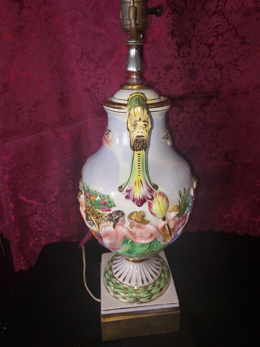 Capodimonte Porcelain Table Lamp 1998 PAIR Of Vintage1960/70s Petal