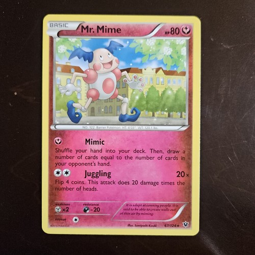 Mr. Mime - 67/124 - Rare - XY Fates Collide - NM 2016 Pokemon Card Tcg ...
