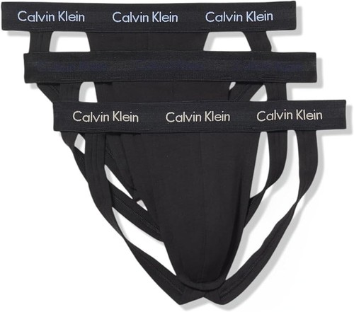Calvin Klein Cotton Stretch Classic Fit 3-Pack Jock Strap in Black Mens ...