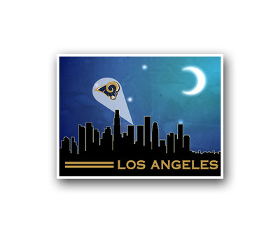 Los Angeles Rams Poster City Skyline Art Print Man Cave Decor 12x16" | eBay