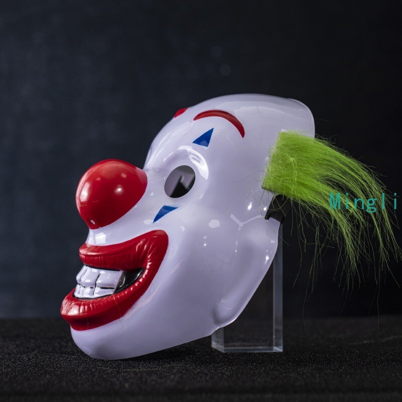 DC Movie Joker Green Hair Cosplay Mask Clown Masquerade Halloween Scary ...