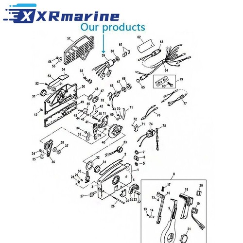 87-17009A5 Boat Ignition Key Switch for Mercury 9.9-30 HP 320 380 ...