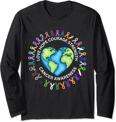 All Cancer Matters Survivors Awareness Fight Ribbon Long Sleeve Tshirt ...