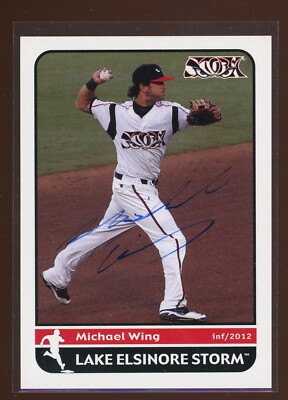 2012 Lake Elsinore Storm MICHAEL WING Signed Card autograph auto PADRES ...