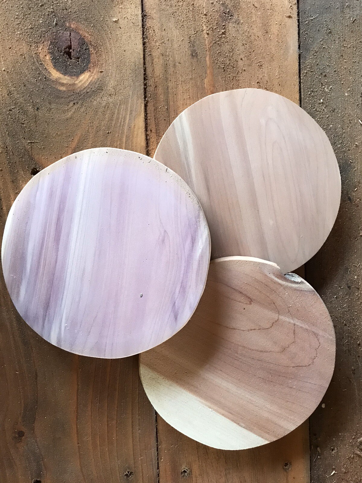 Sanded Eastern Red Cedar Rounds Disks 6.5 Inches, LOT OF 3 - Great For ...