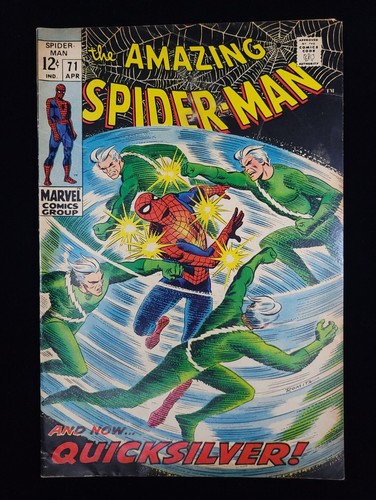 THE AMAZING SPIDER-MAN #71 AND NOW QUICKSILVER! MARVEL COMICS 1969 VG ...