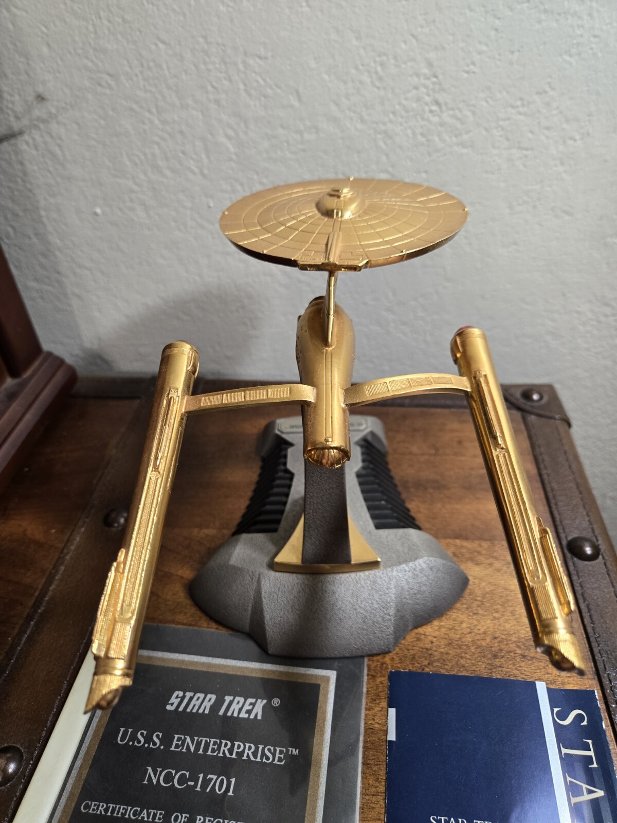 Star Trek Franklin Mint Gold USS Enterprise 1701 Millennium Limited Ed ...