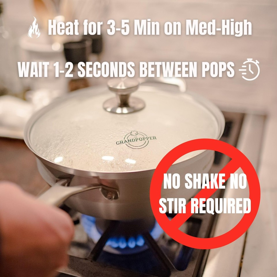 Popcorn Popper | No-Shake, No-Stir Premium Stovetop Popcorn Maker ...