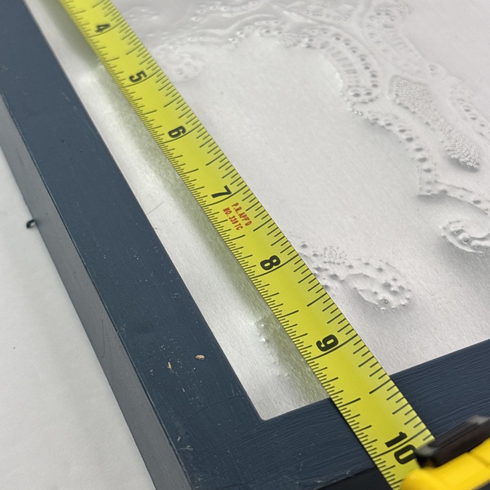 Rustic Punch Tin Cross Embossed Blue Frame Picture Wall Art 8" x 9.5 ...